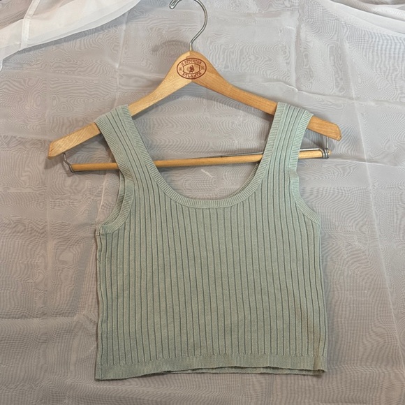 BE COOL | Tops | Mint Green Ribbed Tank Top | Poshmark